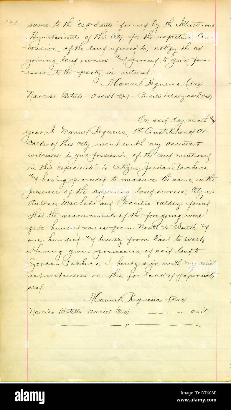 A historical petition from Jordan Pacheco in 1836 requesting a grant of ...