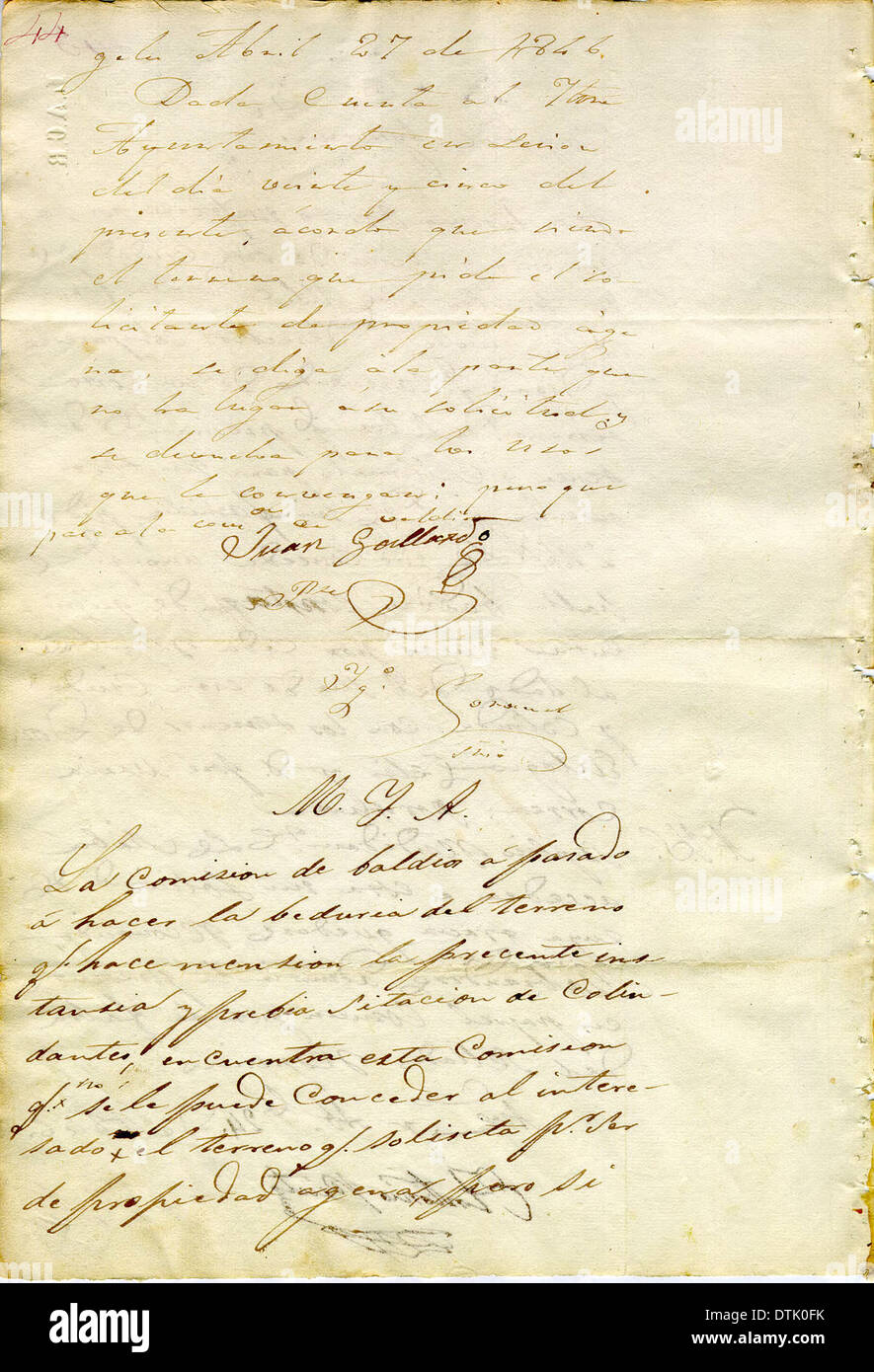 A historical document showing the petition of Jose Antonio Prieto ...