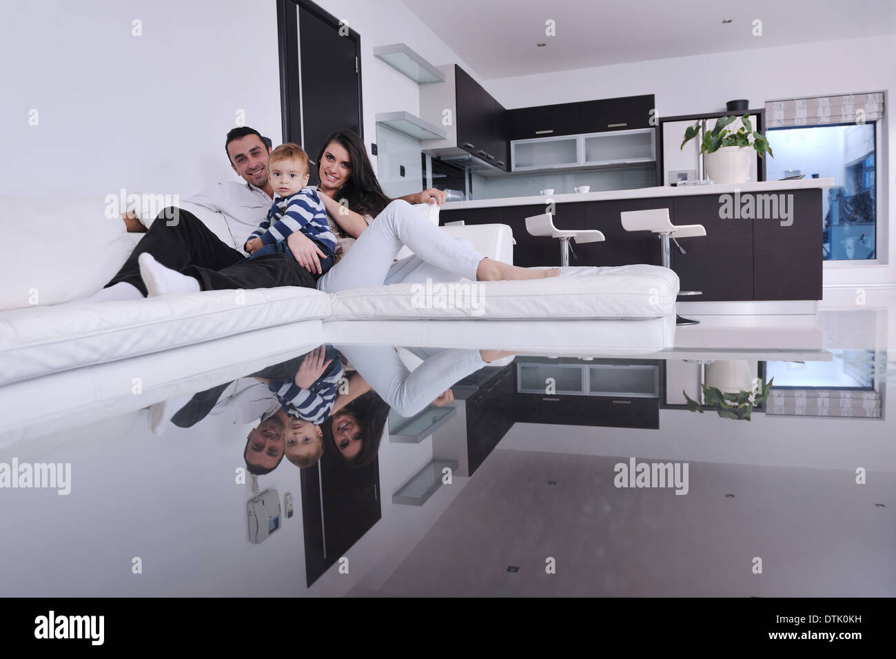happy young family have fun at home Stock Photo - Alamy