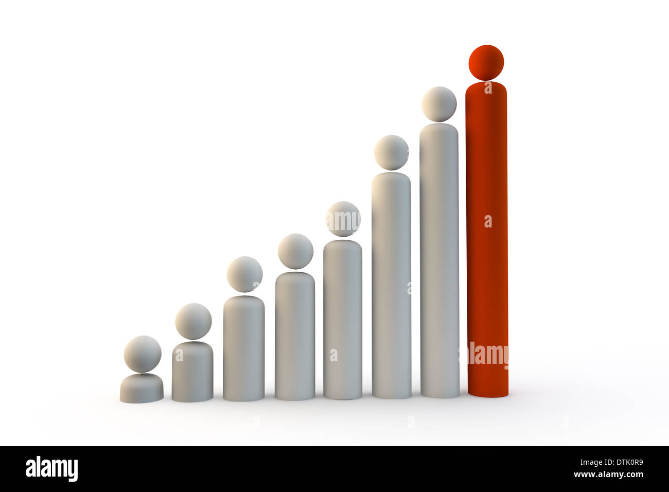 graph of different people getting bigger or larger Stock Photo - Alamy