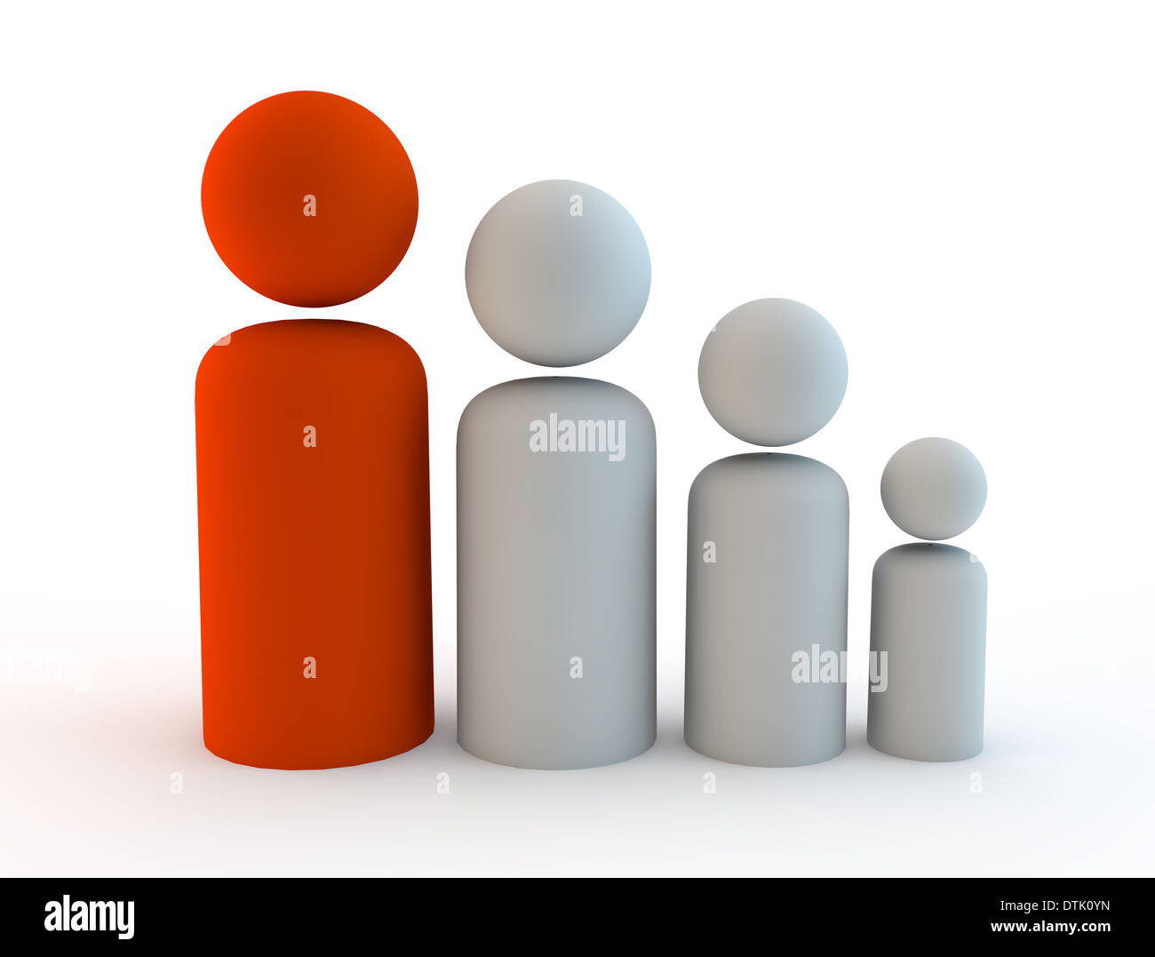 different sized icons of people getting smaller to bigger Stock Photo ...