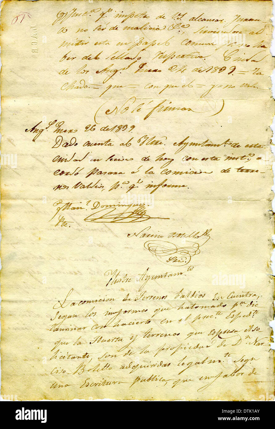 A historical petition by Jose Maria Lopez from 1839 requesting a grant ...