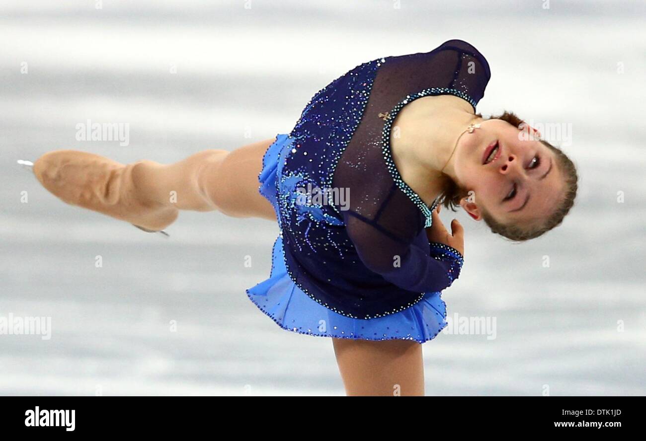 Sochi, Russia. 19th February 2014. Yulia Lipnitskaya of Russia performs ...