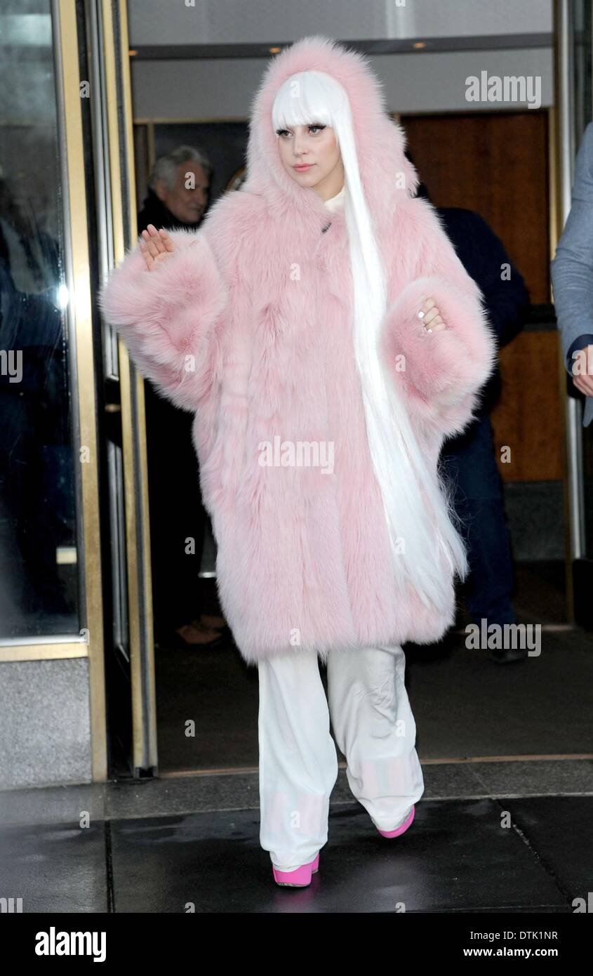 New York, NY, USA. 18th Feb, 2014. Lady Gaga out and about for ...