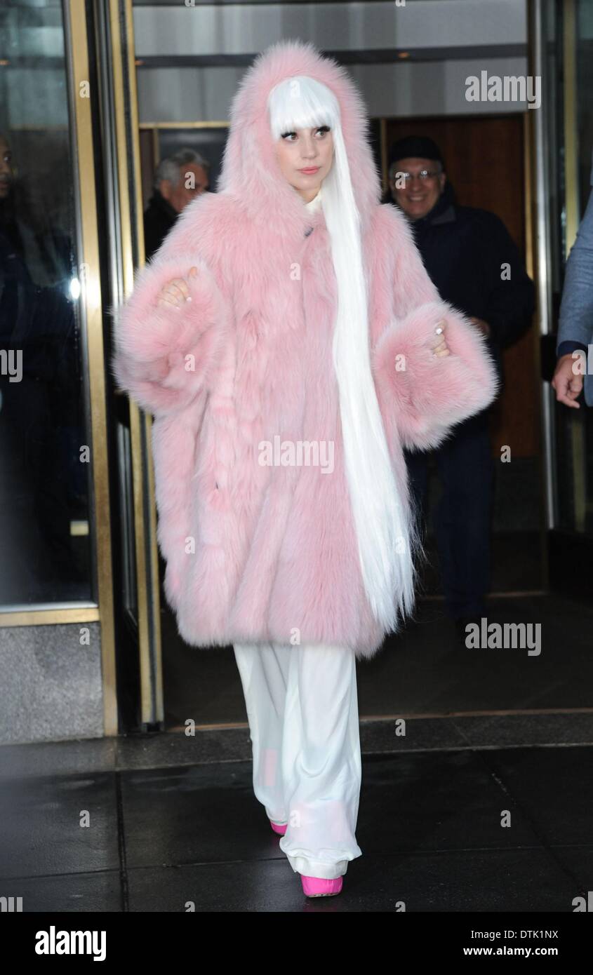 New York, NY, USA. 18th Feb, 2014. Lady Gaga out and about for ...