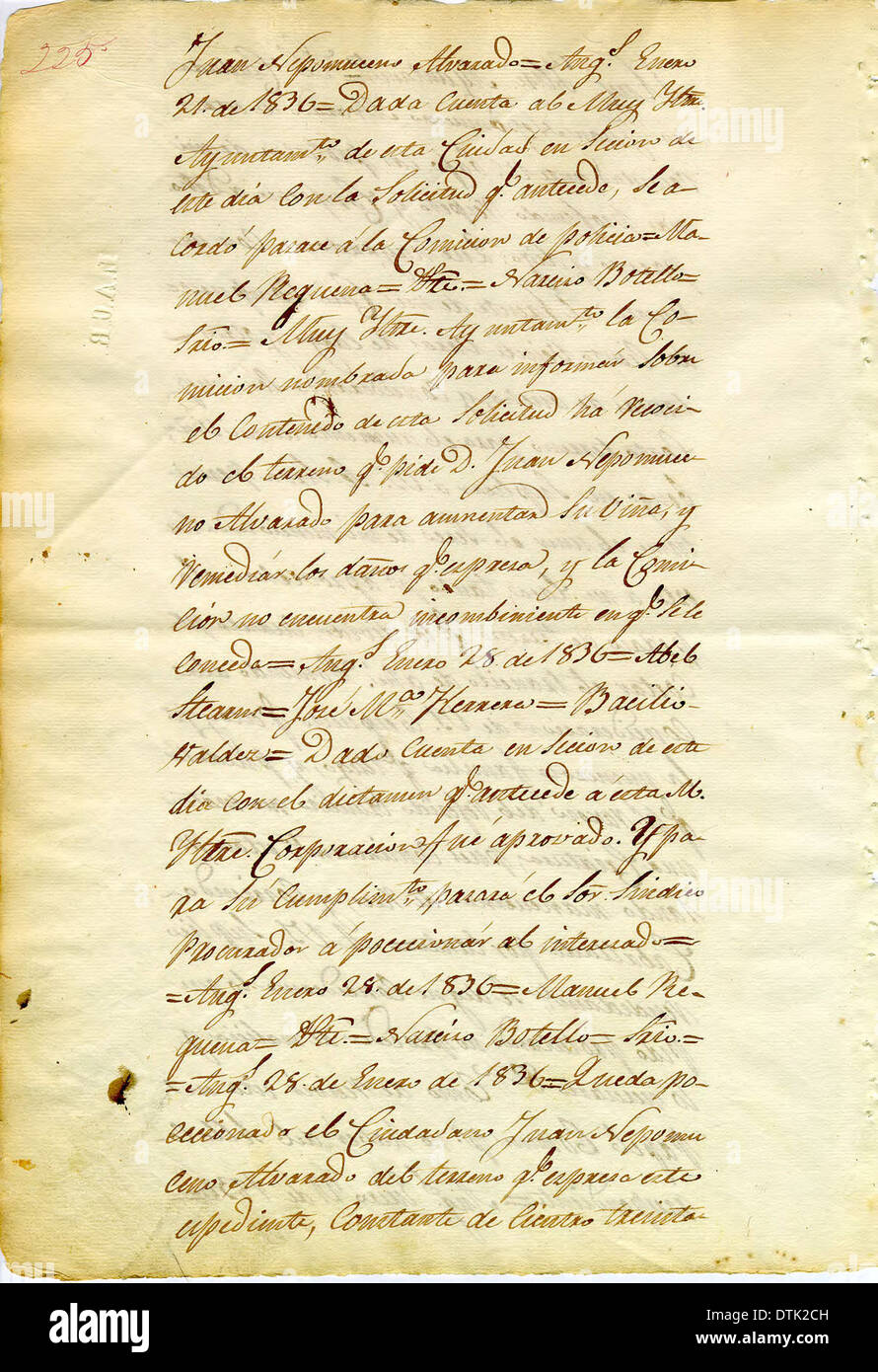 A petition from Juan Nepomuseno Albarado from 1836 requesting ...