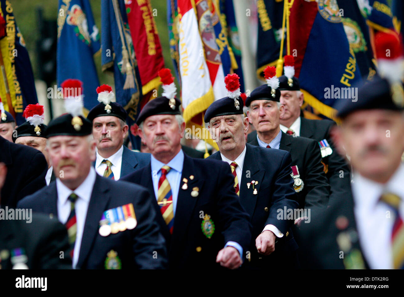 Around 400 army veterans march along Whitehall and past Parliament in ...