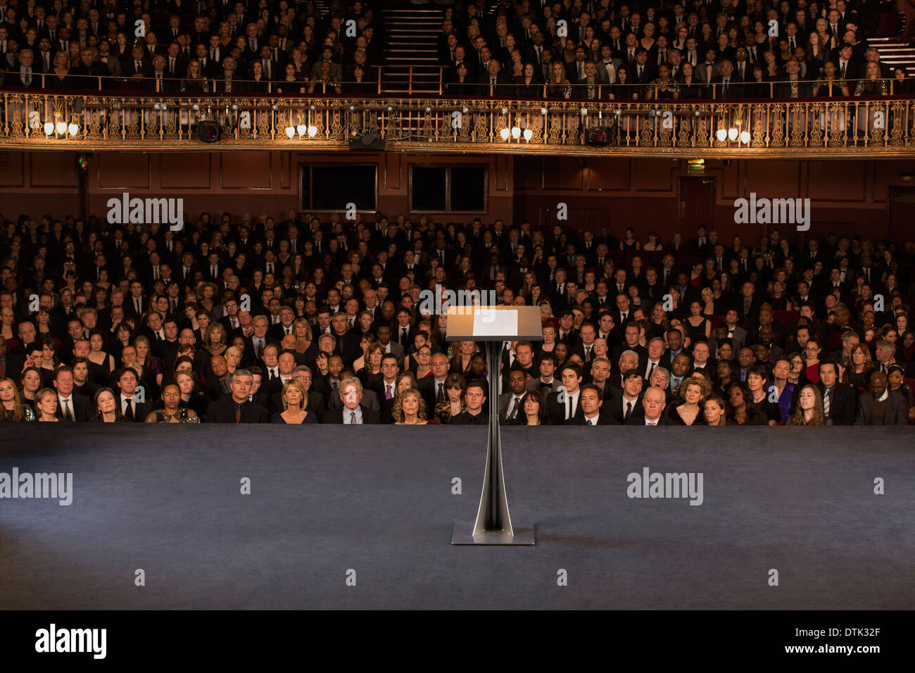 Empty Stage Concert Concert Crowd Front Stock Photo