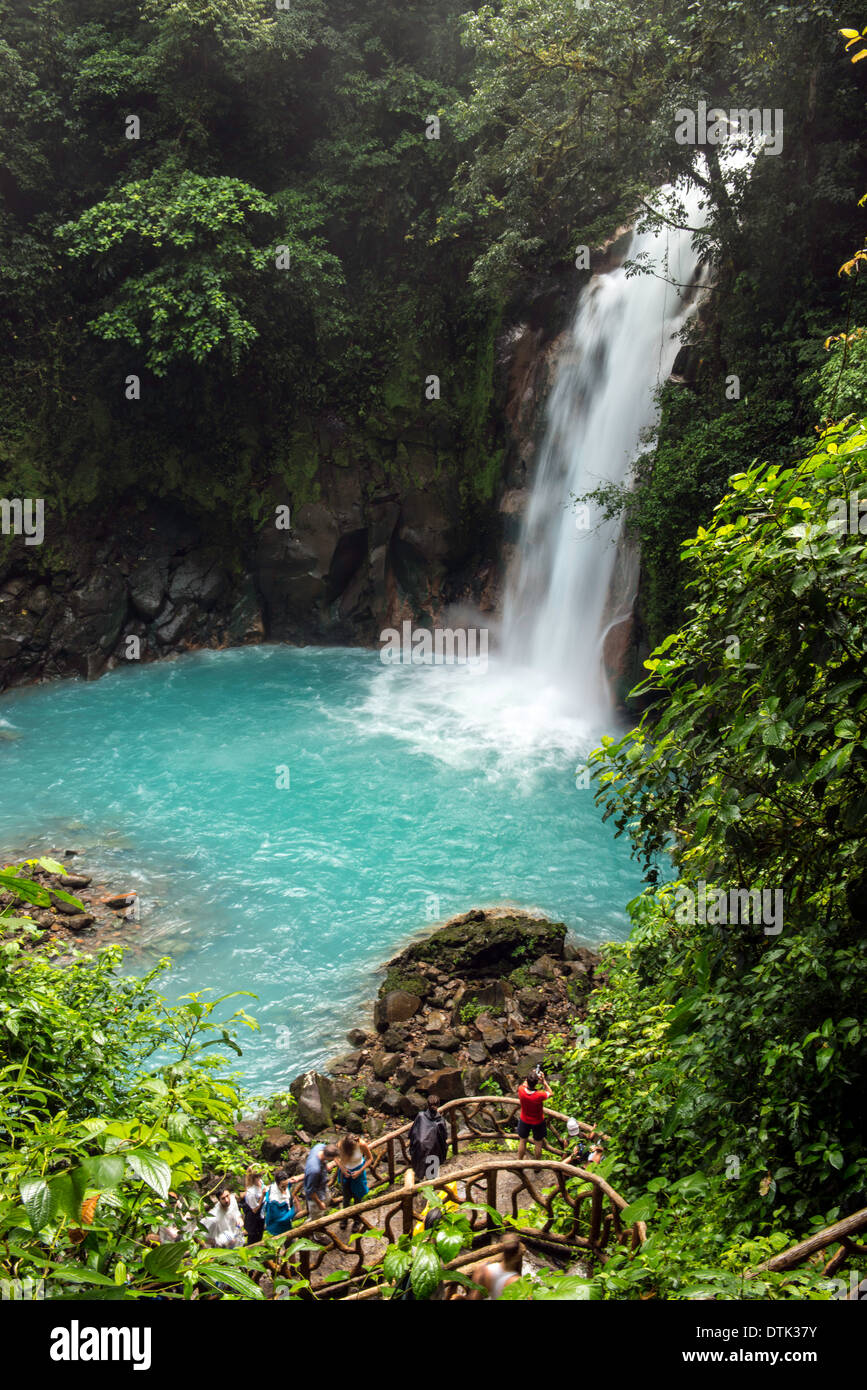 Waterfalls Celeste River or Rio Celeste in Tenorio Volcano National ...