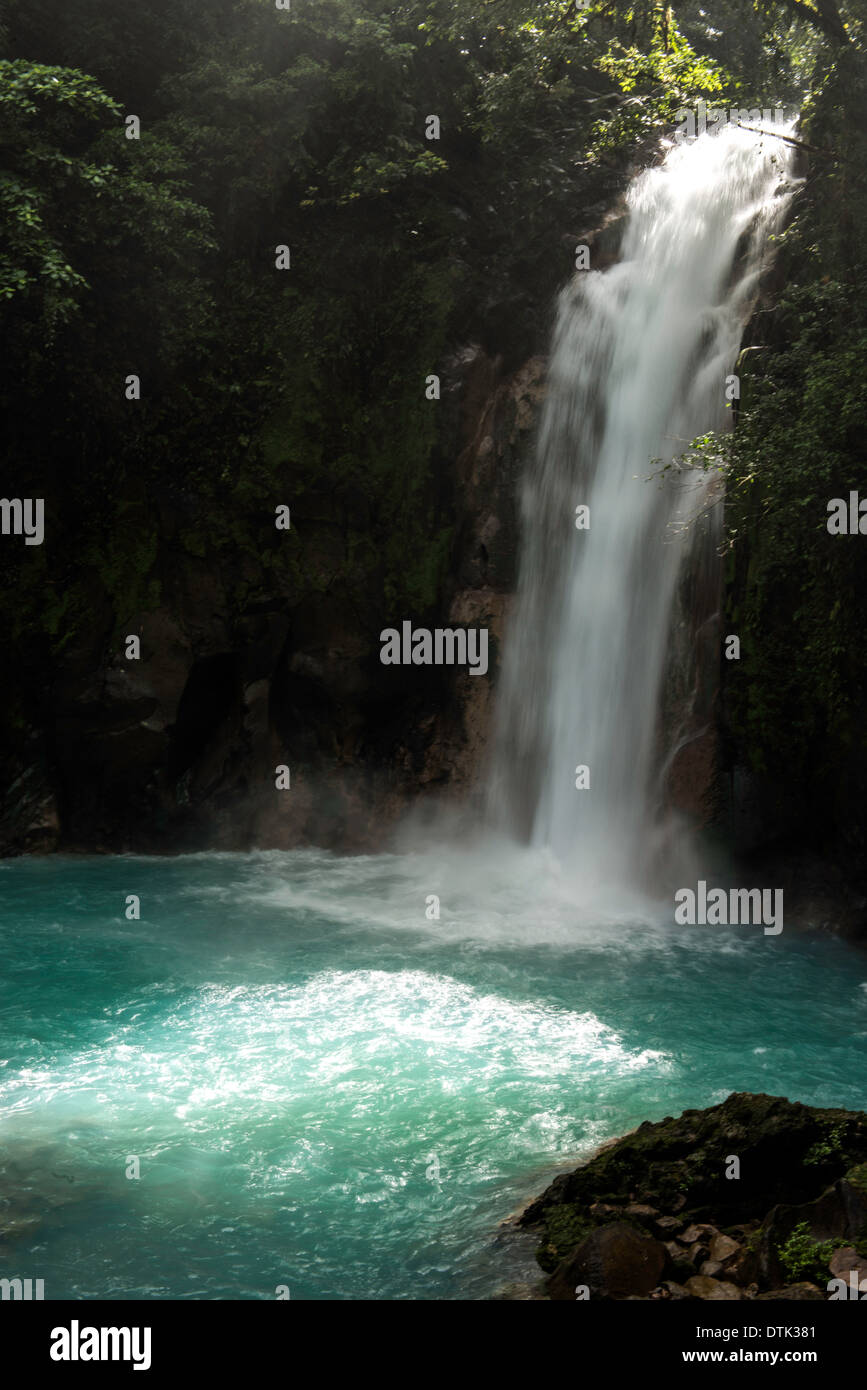 Waterfalls Celeste River or Rio Celeste in Tenorio Volcano National ...