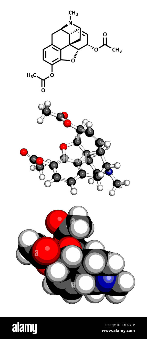 heroin (diacetylmorphine) narcotic drug molecule Stock Photo - Alamy