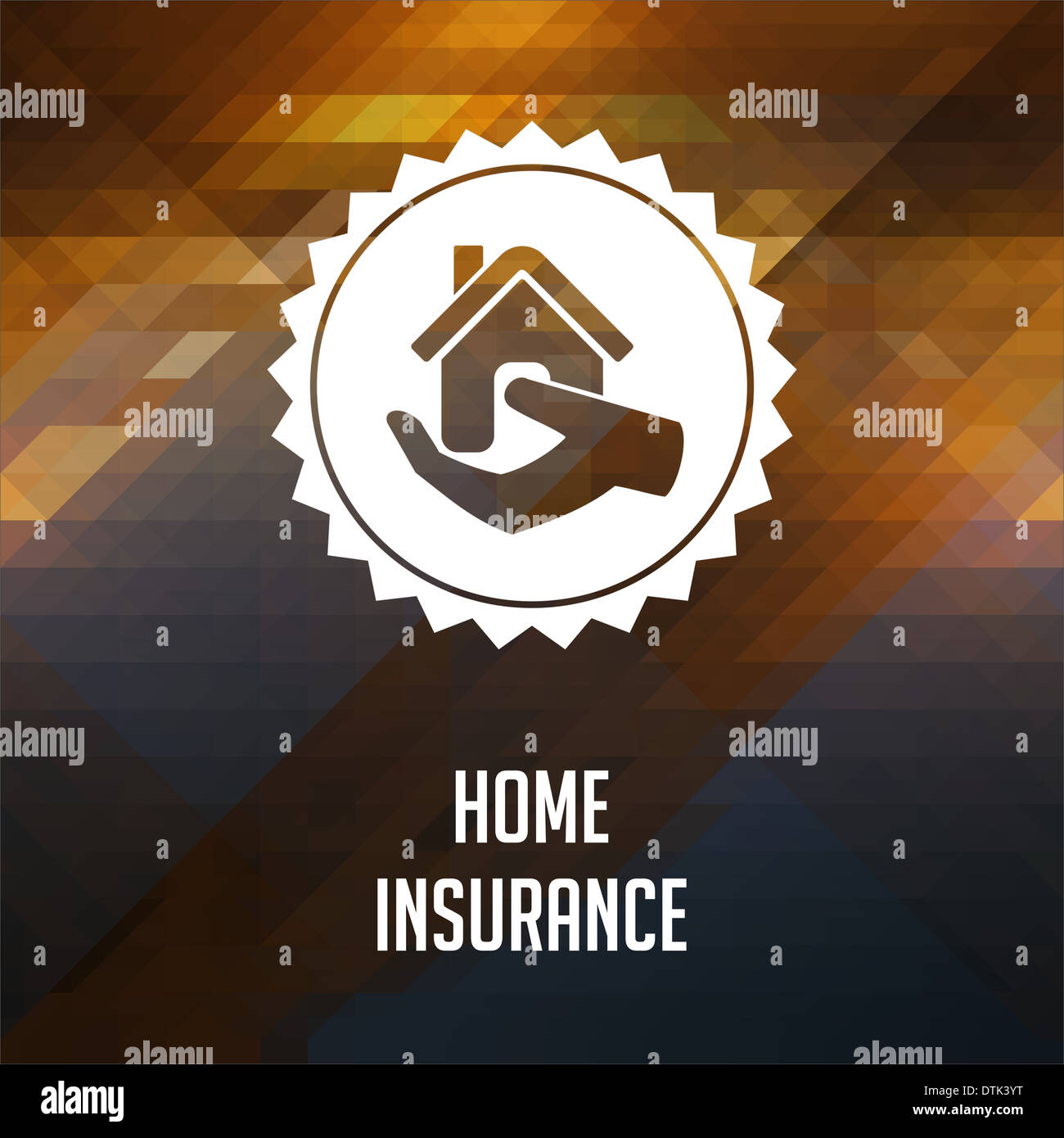 Home Insurance Concept. Retro label design. Hipster background made of ...