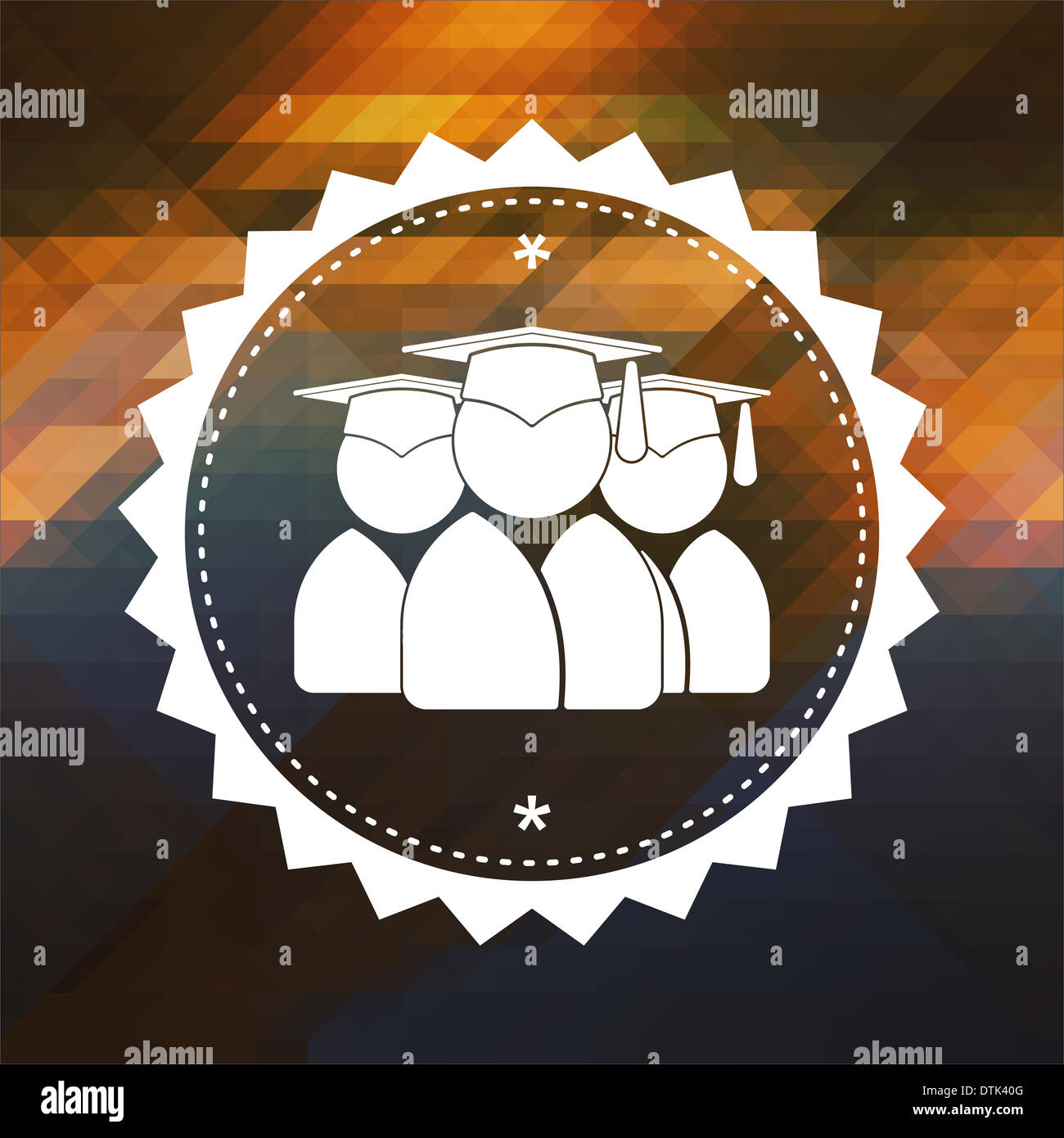 Group of Graduates Icon. Retro label design. Hipster background made of ...