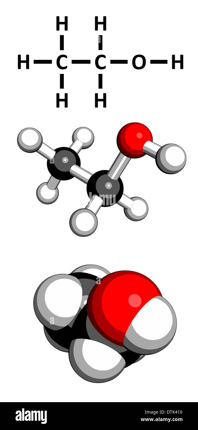 Ethanol (alcohol) molecule Stock Photo - Alamy
