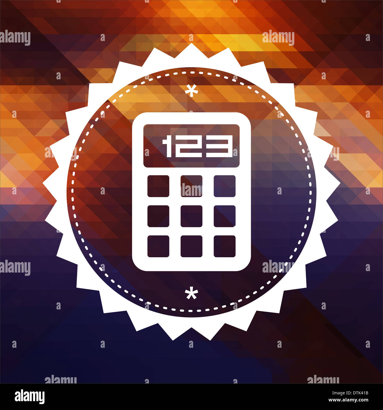 Calculator Icon. Retro label design. Hipster background made of ...