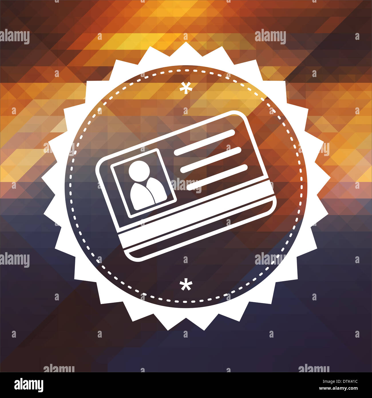 Identification Concept - ID Card Icon. Retro label design. Hipster ...