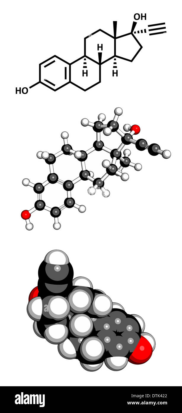 Ethinyl estradiol (EE) anticonceptive hormone molecule Stock Photo - Alamy