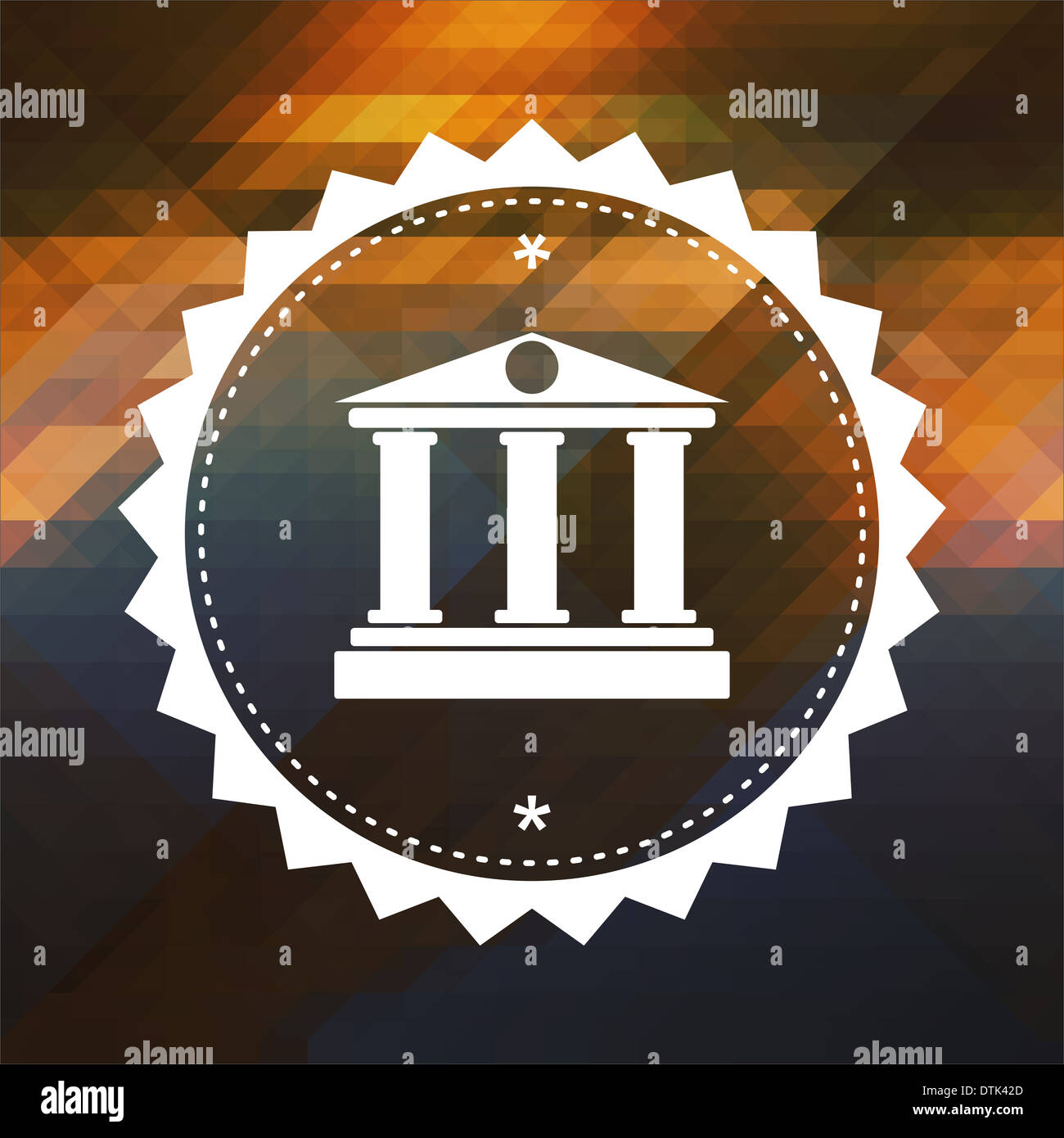 Icon of Building with Columns. Retro label design. Hipster background ...