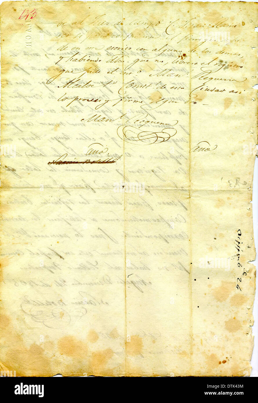 A petition from 1836 by Narciso Botello requesting the registration of ...