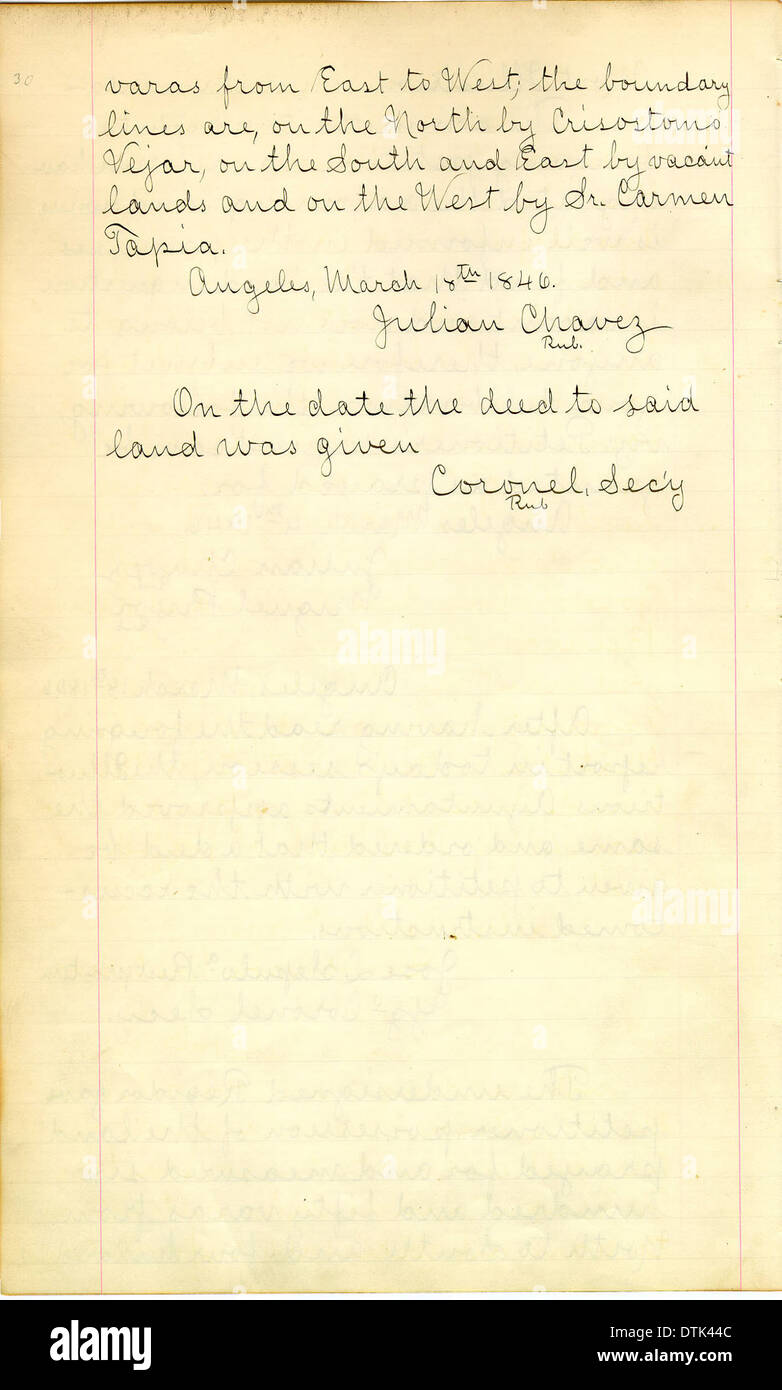 Petition of Pedro Abila for agricultural land, 1846 (laarc Stock Photo ...