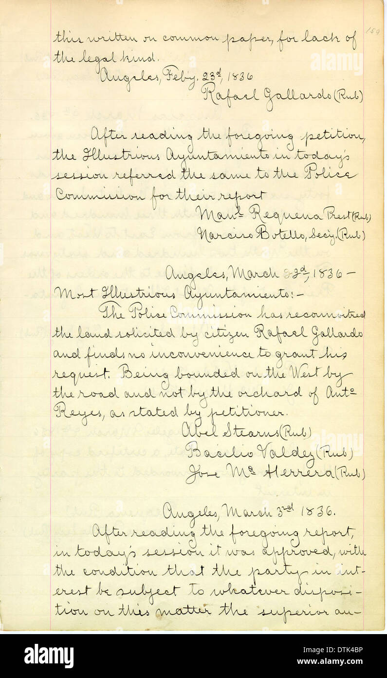 A historical petition from Rafael Gallardo requesting a grant for a ...