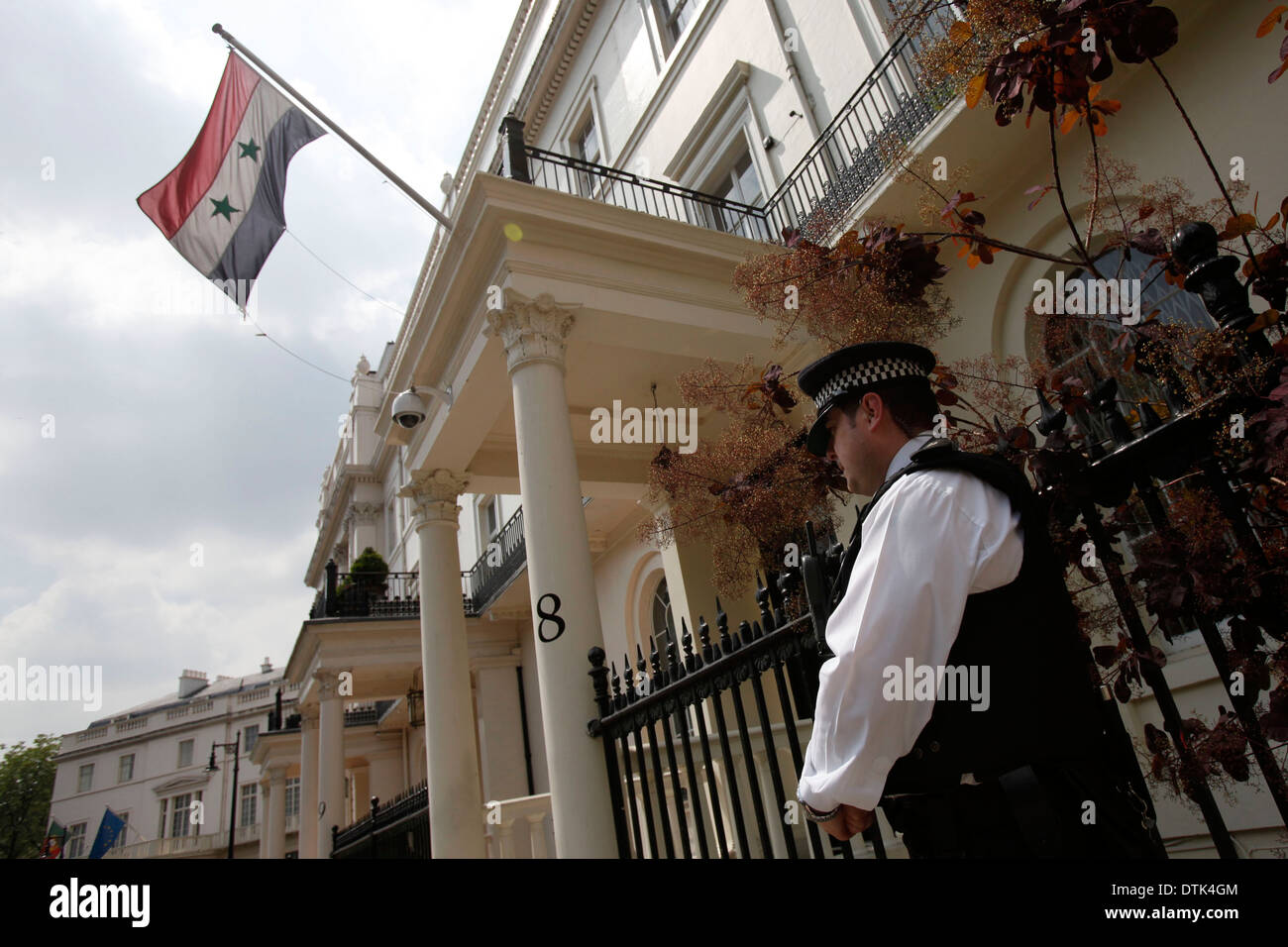 Metropolitan police officer is seen in front of the Syrian embassy in ...