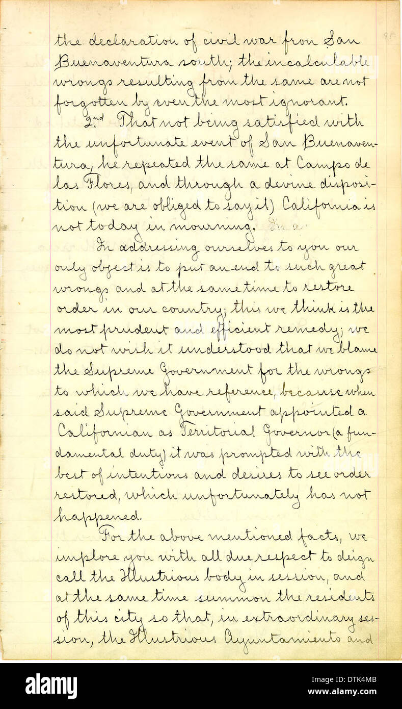 Petition to replace Carlos Carrillo, 1838 (laarc-1 1 Stock Photo - Alamy