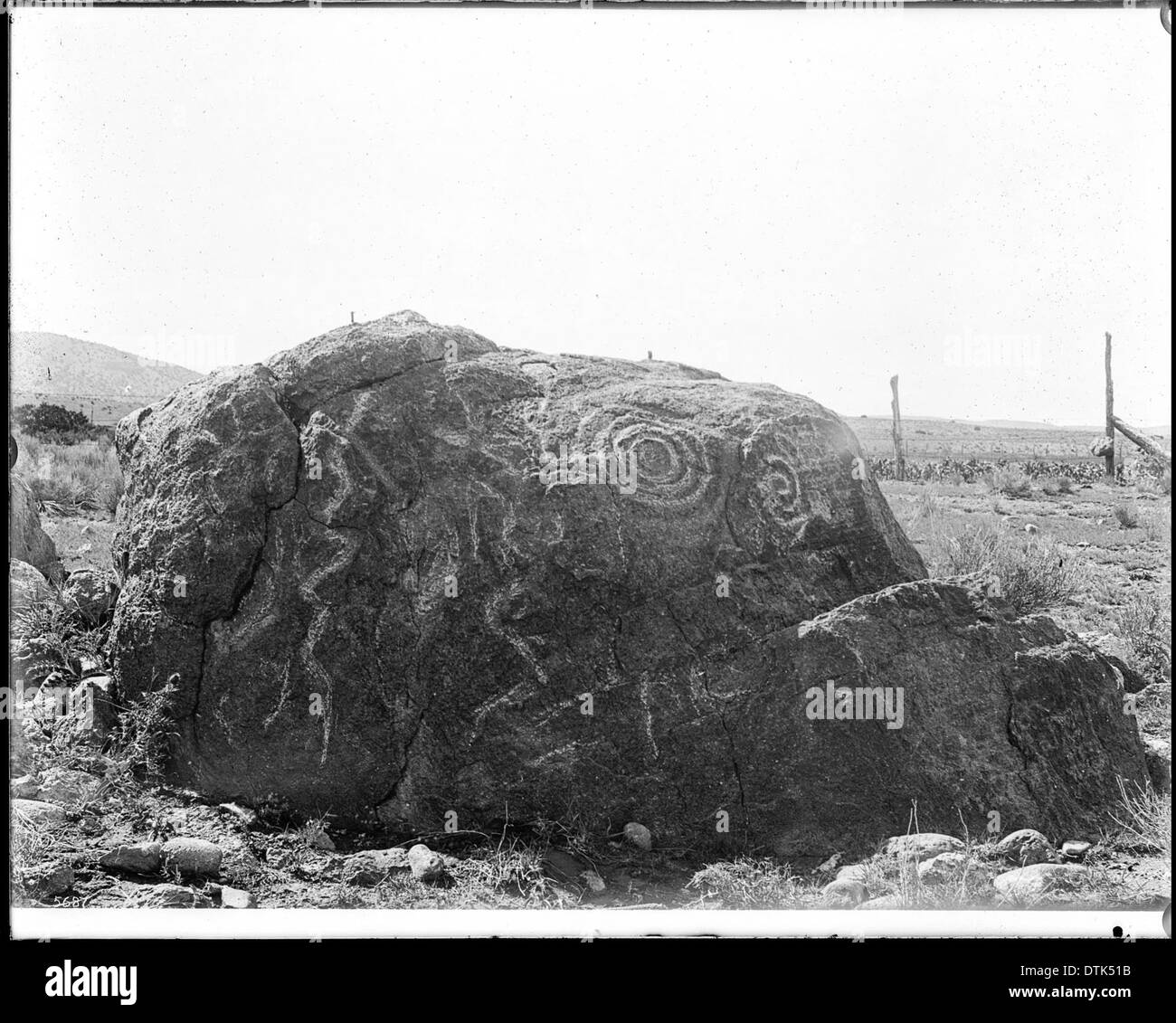 The photograph shows a pictorial rock sacrificial altar used by the ...