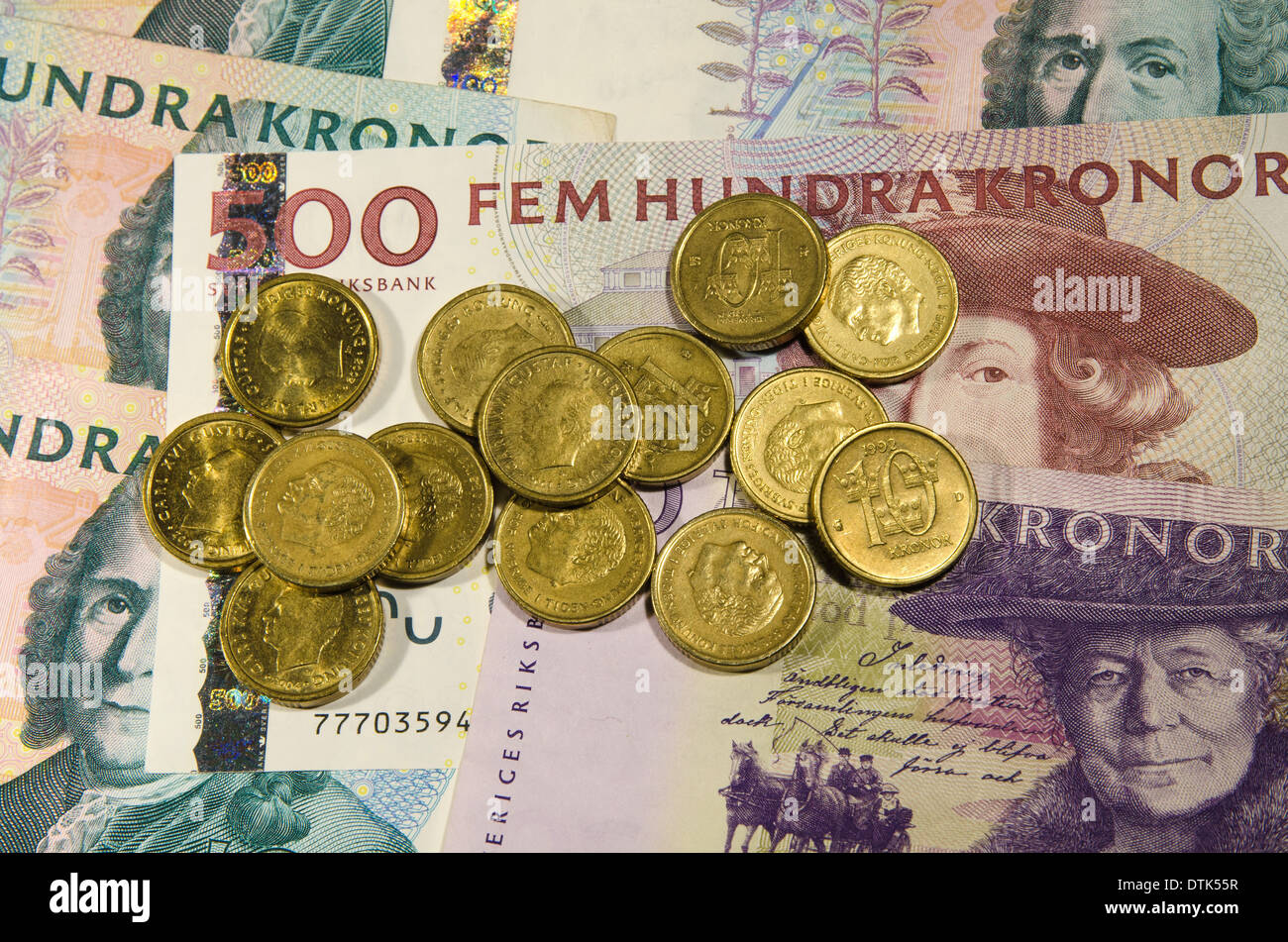 Close up of different swedish money Stock Photo - Alamy