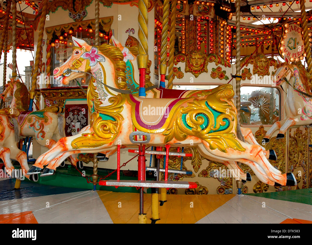 a fairground carousel Stock Photo - Alamy