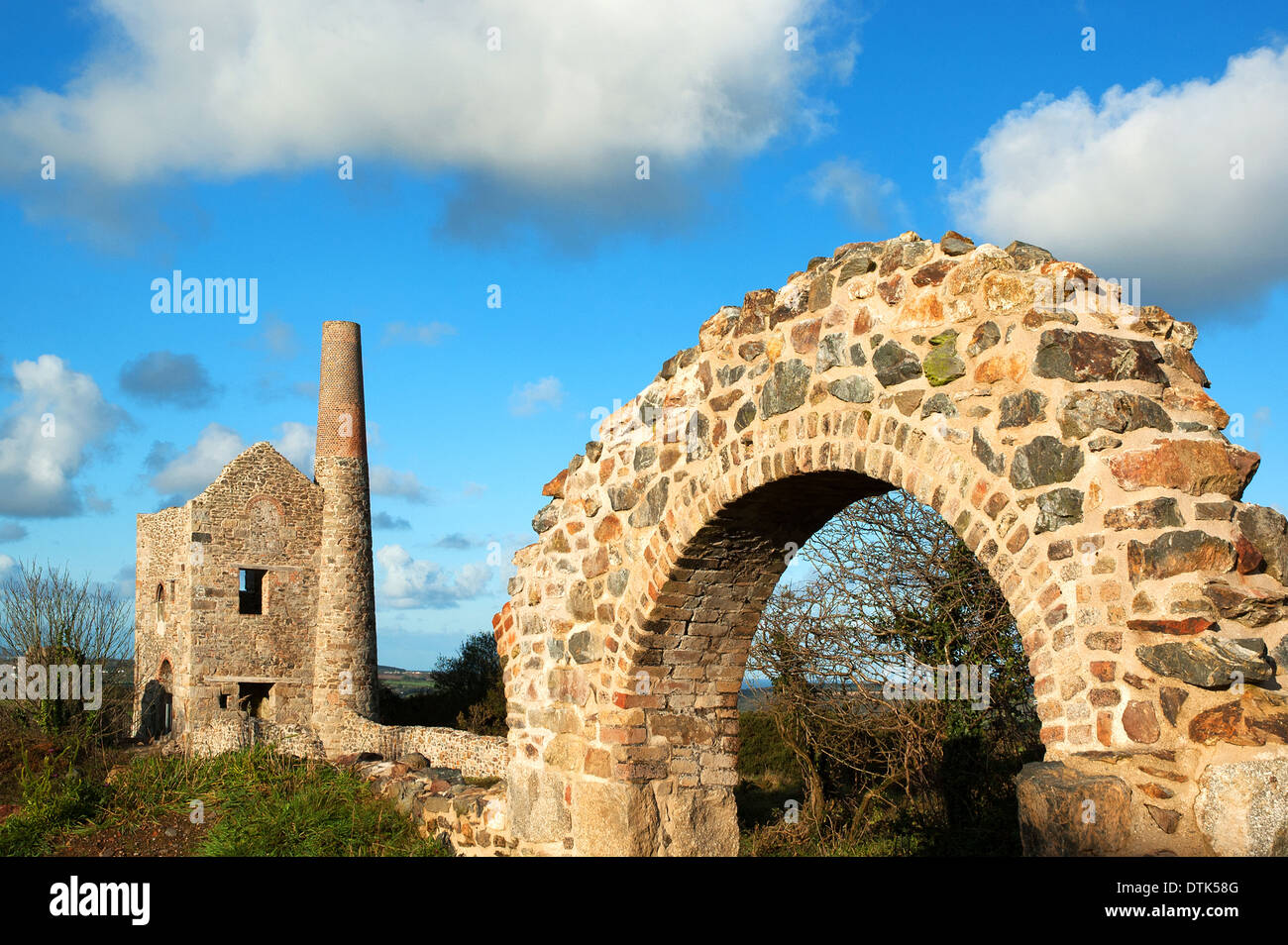The old Wheal Peevor Tin Mine at Radnor near Redruth in Cornwall, UK ...