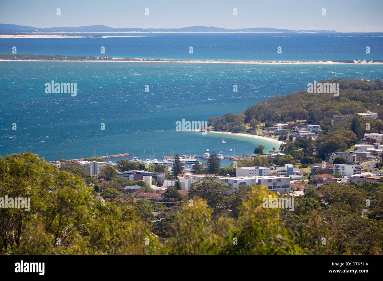 Overview of Nelson Bay main town of Port Stephens from Gan Gan Lookout ...