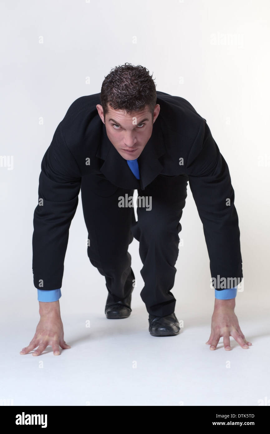 business man on the starting block Stock Photo - Alamy