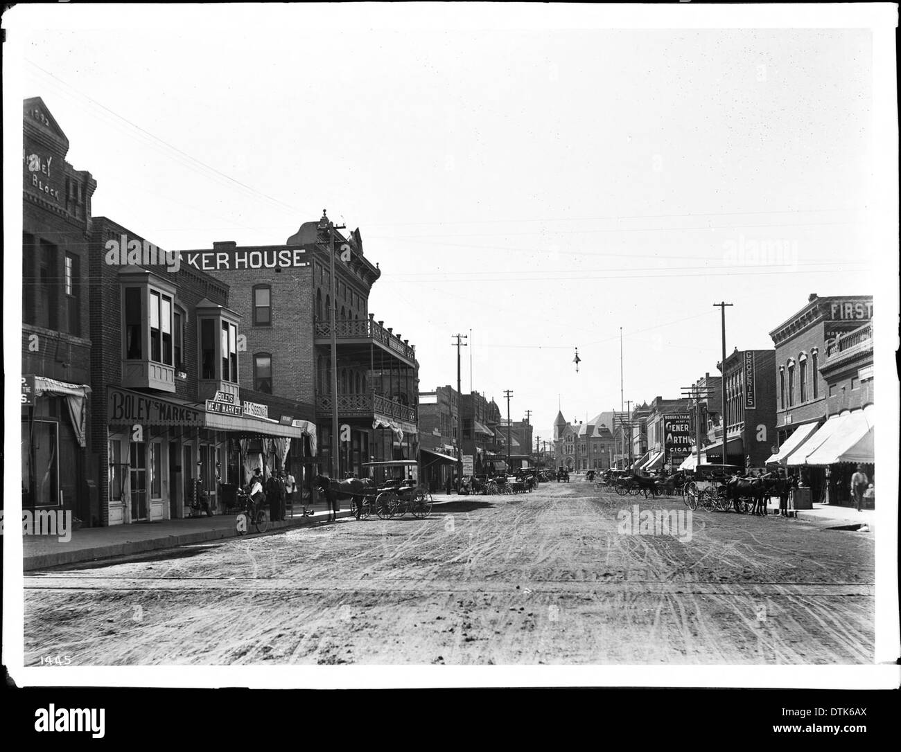 Redlands street scene in the 'horse and buggy days', ca.1905 Stock ...