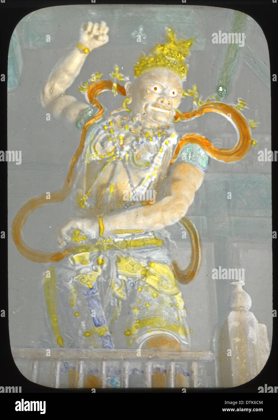 This photograph shows a religious statue in a temple in China, captured ...