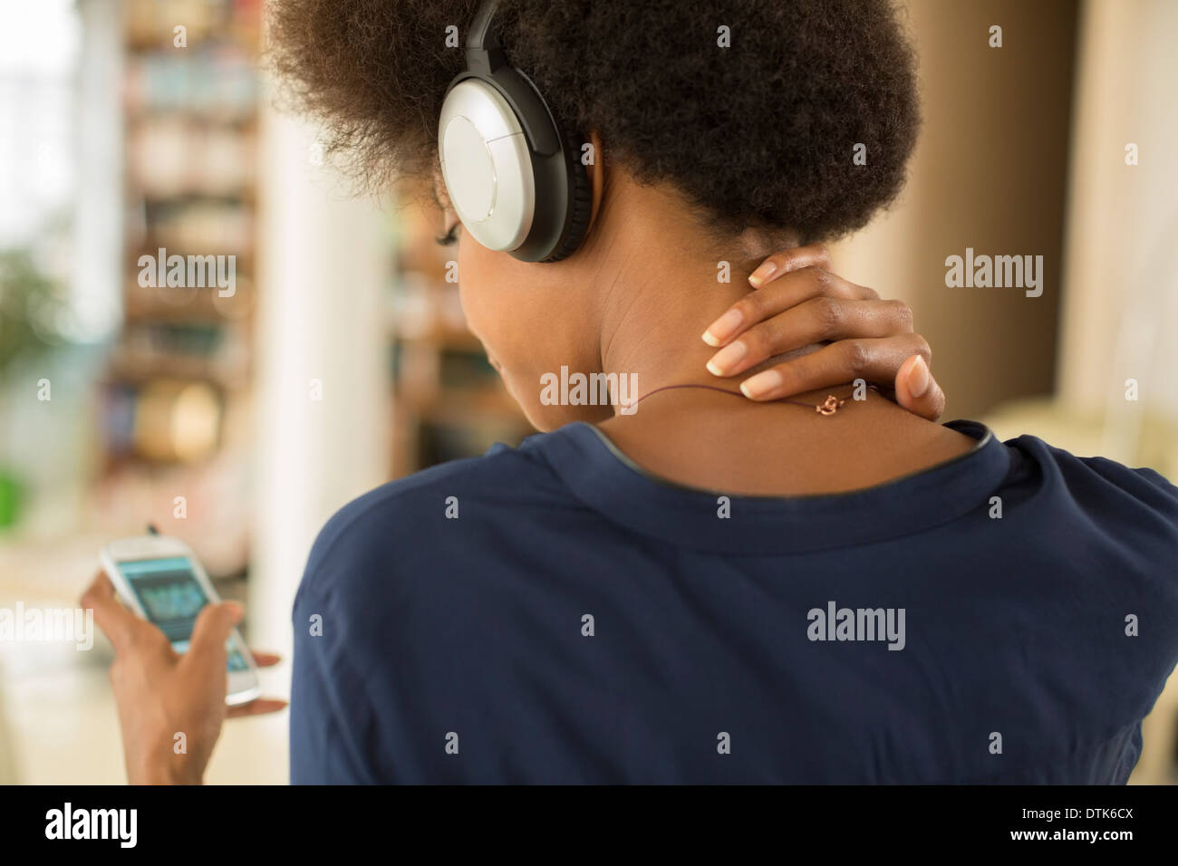 Woman listening player hi-res stock photography and images - Alamy
