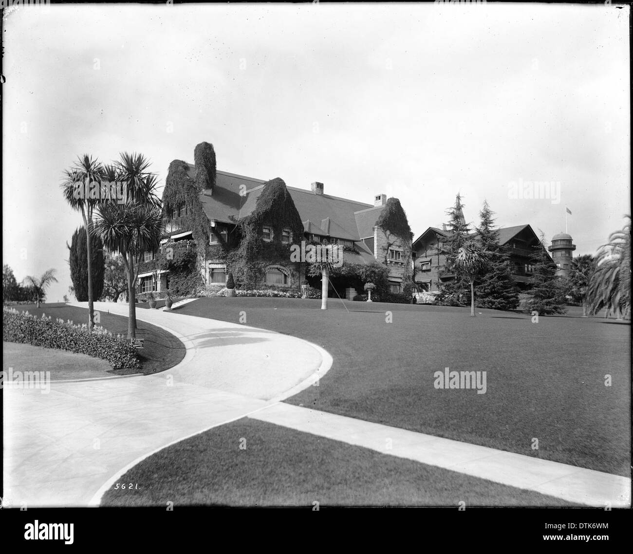 A photograph showing the residence of Adolphus Busch in Pasadena, taken ...