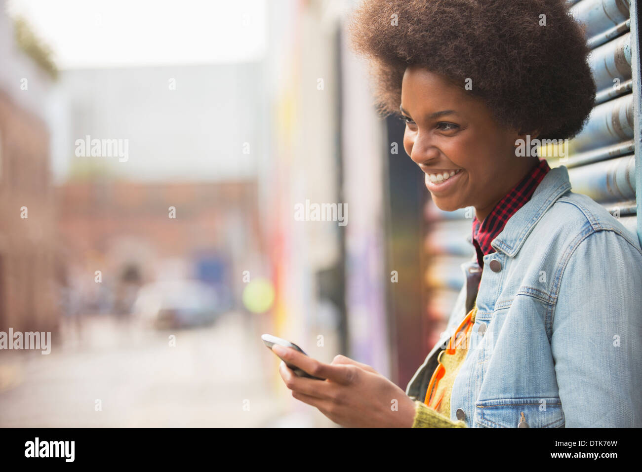 Closeup side view woman using hi-res stock photography and images - Alamy