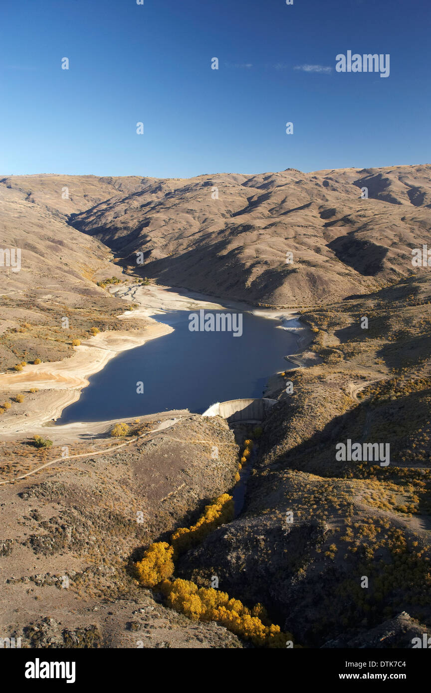 Fraser Dam, near Clyde, Central Otago, South Island, New Zealand ...