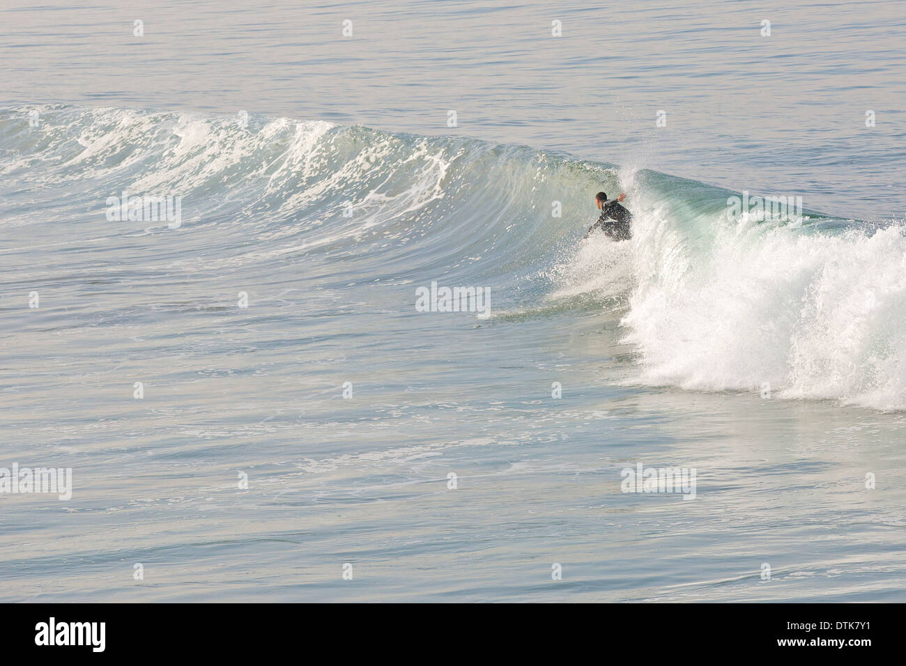 Morning Surfer at Hermosa Beach, Los Angeles, California Stock Photo ...