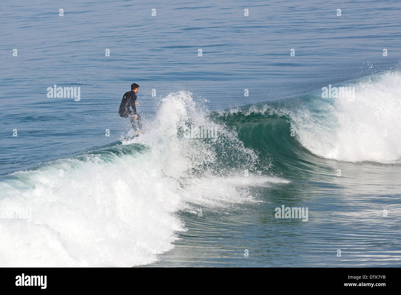 Morning Surfer at Hermosa Beach, Los Angeles, California Stock Photo ...