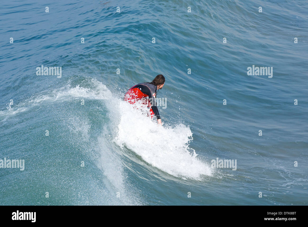Morning Surfer at Hermosa Beach, Los Angeles, California Stock Photo ...
