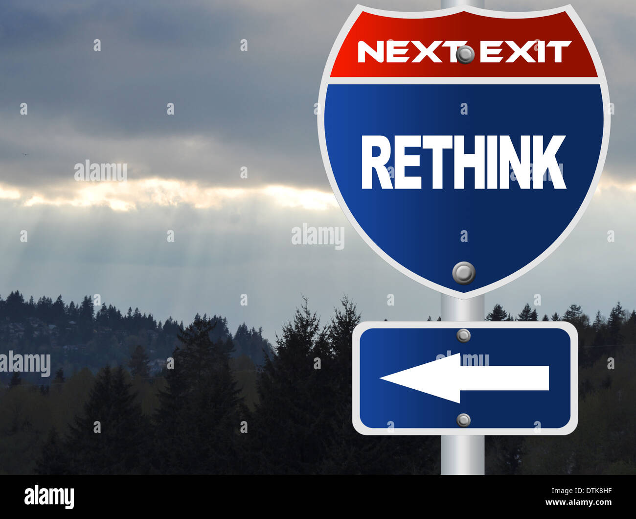 Rethink road sign Stock Photo - Alamy