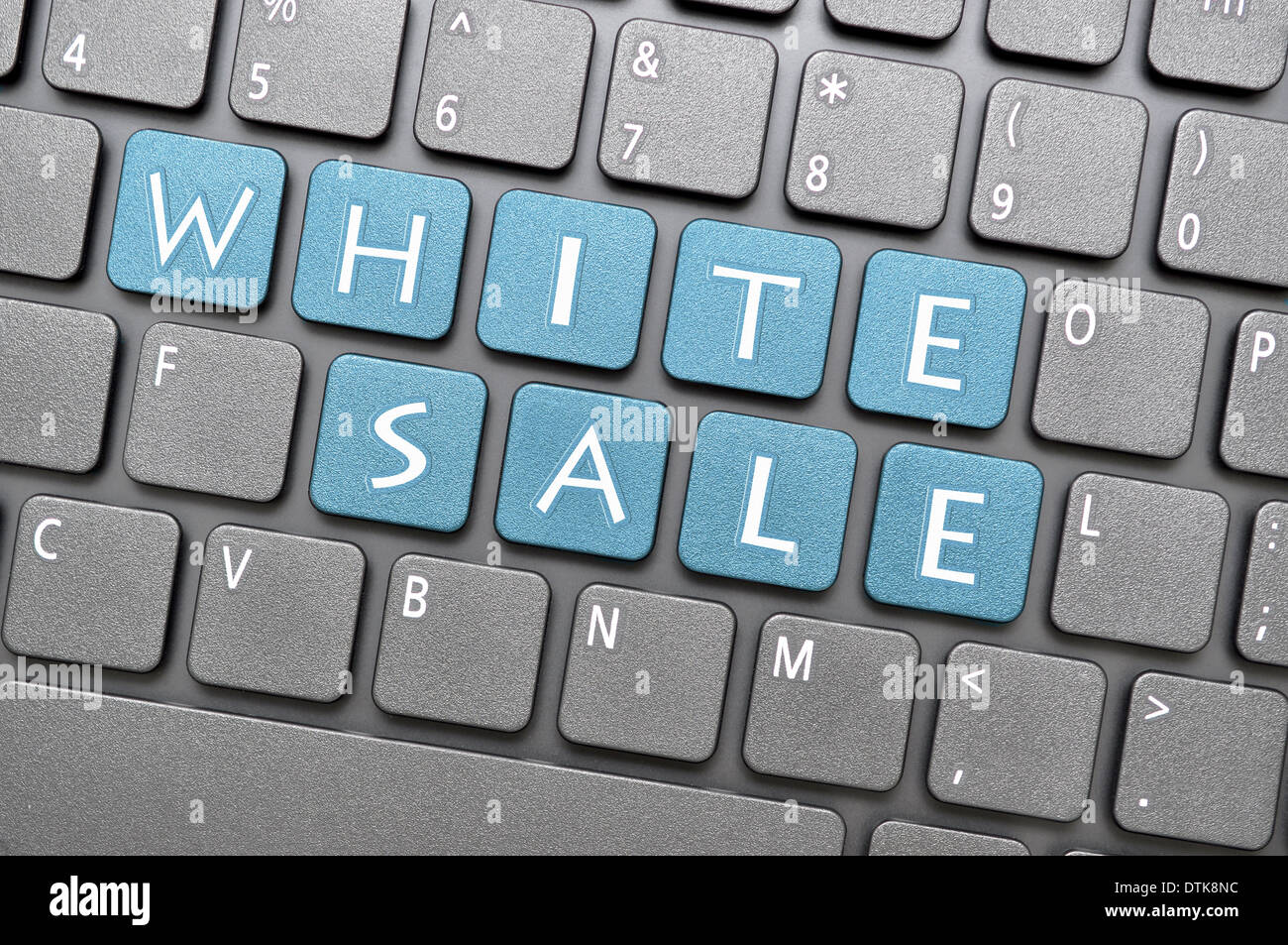 White sale on keyboard Stock Photo - Alamy