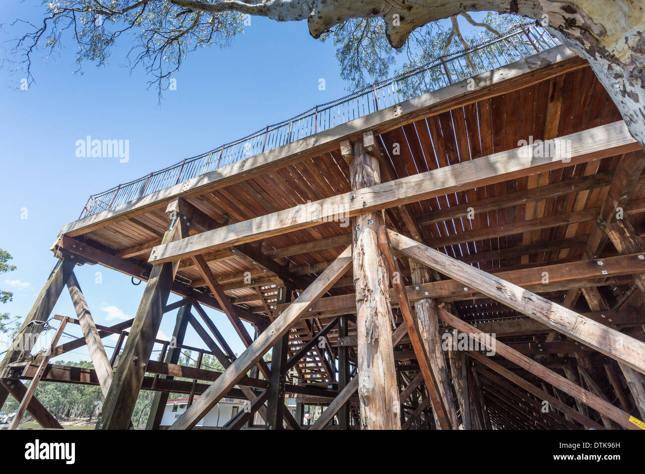 Redgum wharf structure at the Historic Port of Echuca precinct on the ...
