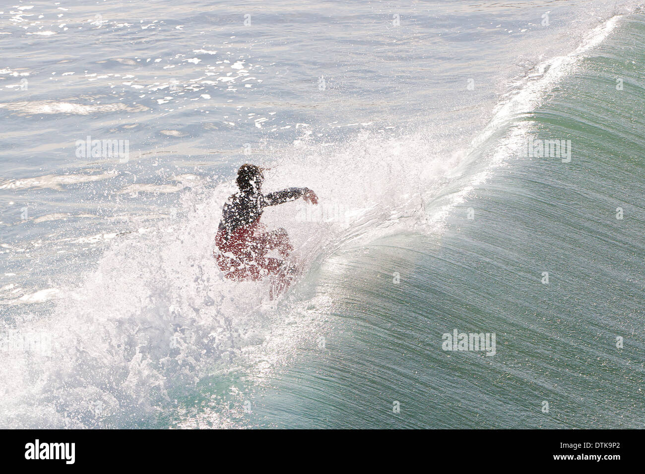 Morning Surfer at Hermosa Beach, Los Angeles, California Stock Photo ...