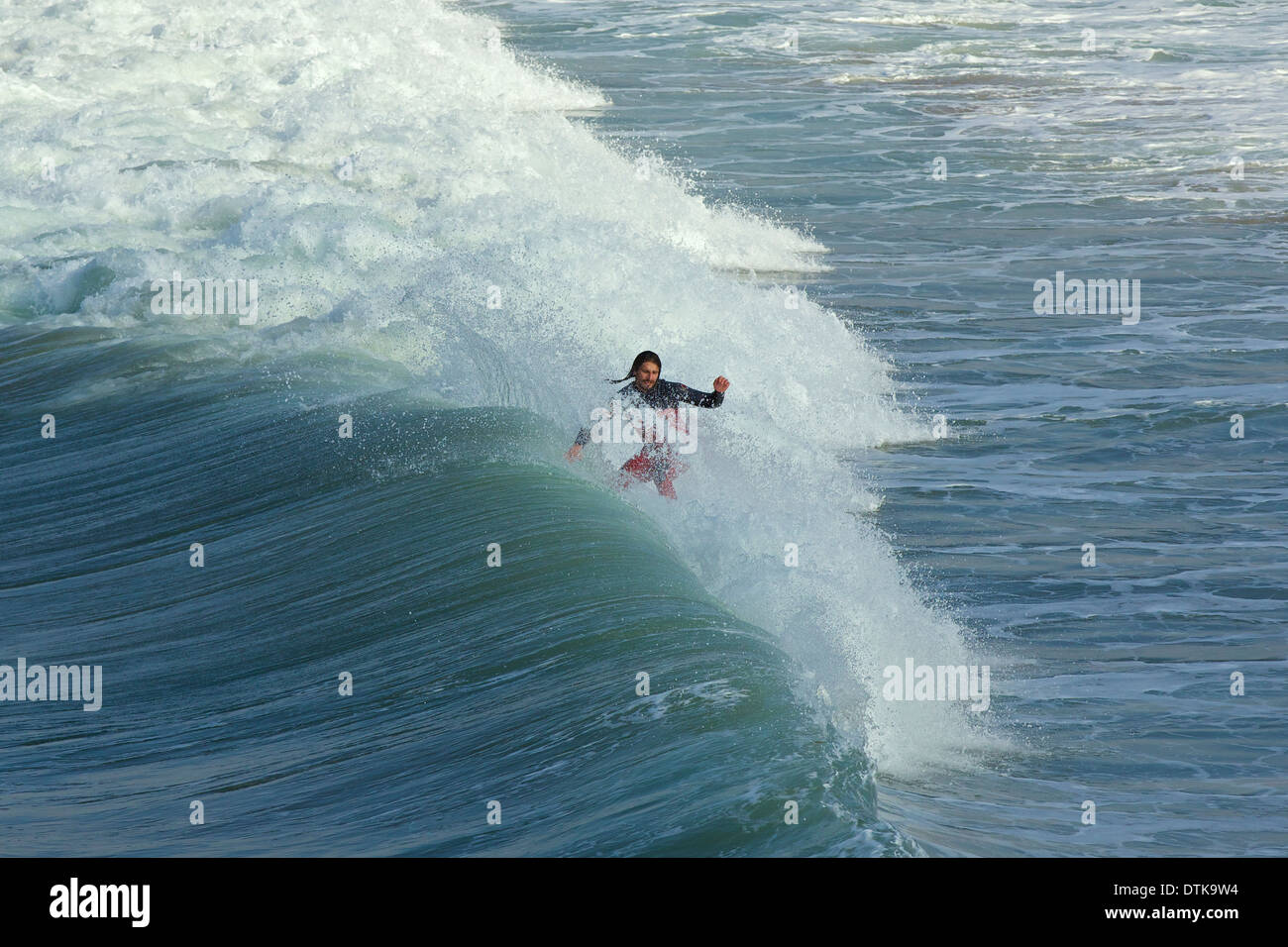 Morning Surfer at Hermosa Beach, Los Angeles, California Stock Photo ...