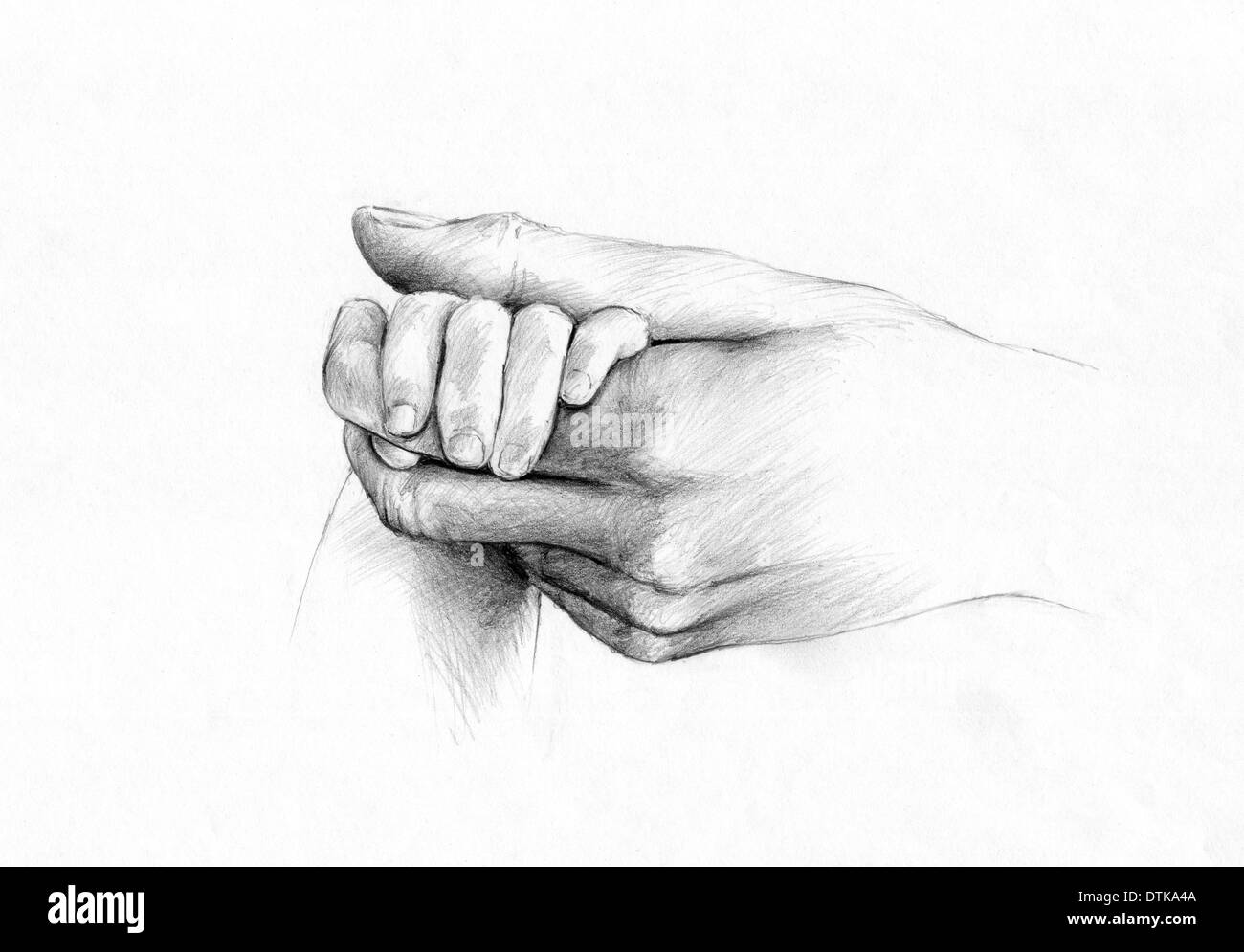 illustration of hands.mother and babe Stock Photo - Alamy