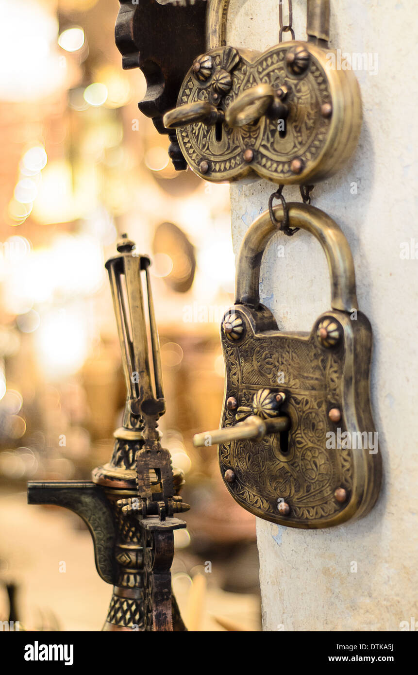 Antique Objects in Turkish Bazaar Stock Photo - Alamy