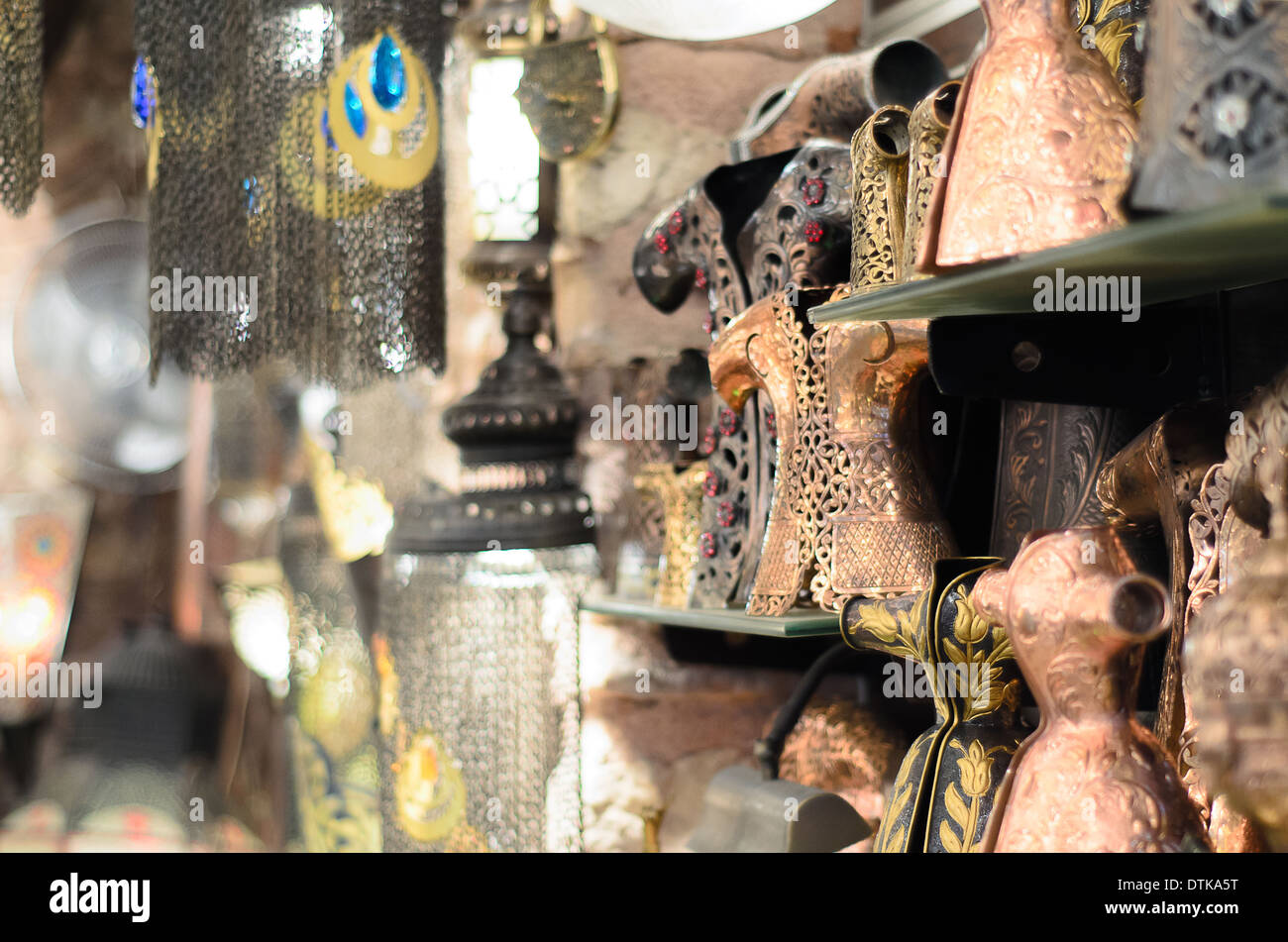 Antique Objects in Turkish Bazaar Stock Photo - Alamy